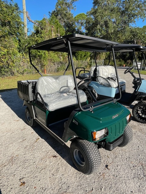 New 2026 Club Car Carryall 100 Electric, plastic cargo box, Dark Green ...