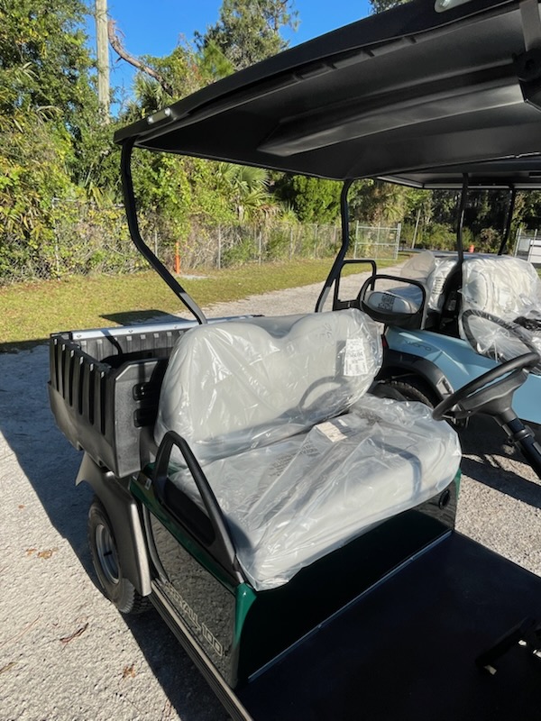 New 2026 Club Car Carryall 100 Electric, plastic cargo box, Dark Green ...
